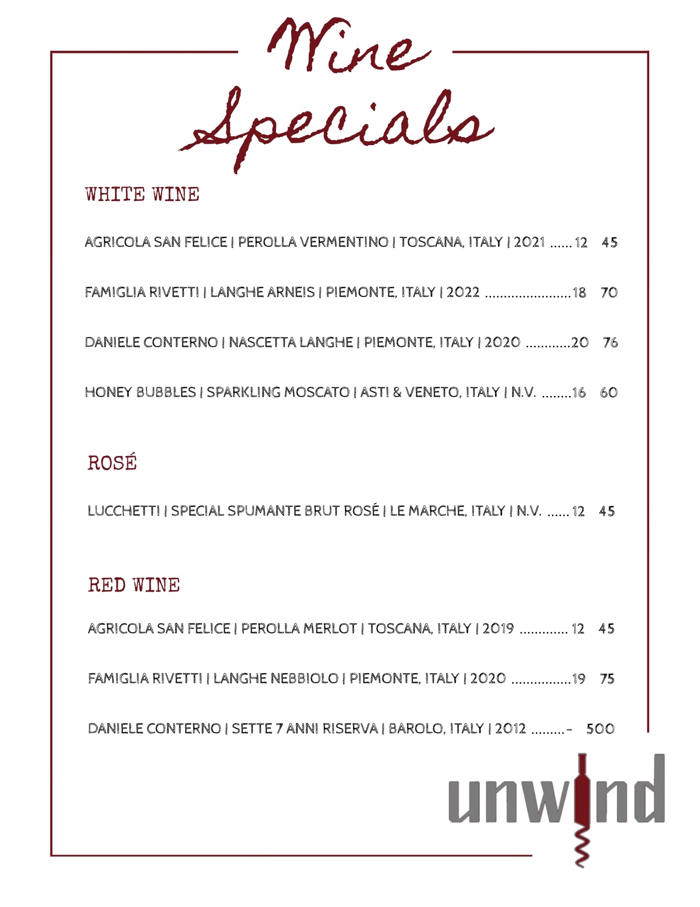 Wine Menu – unwind-restaurant